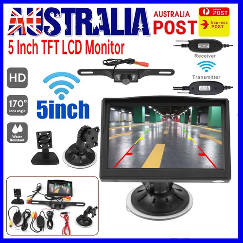5'' Car Reverse Camera Kit Monitor TFT LED Reversing Rear View Parking ...