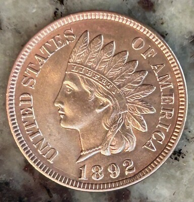 1892 P Indian Head Cent - Penny Superb Lustrous Golden Red Gem BU - UNC ...