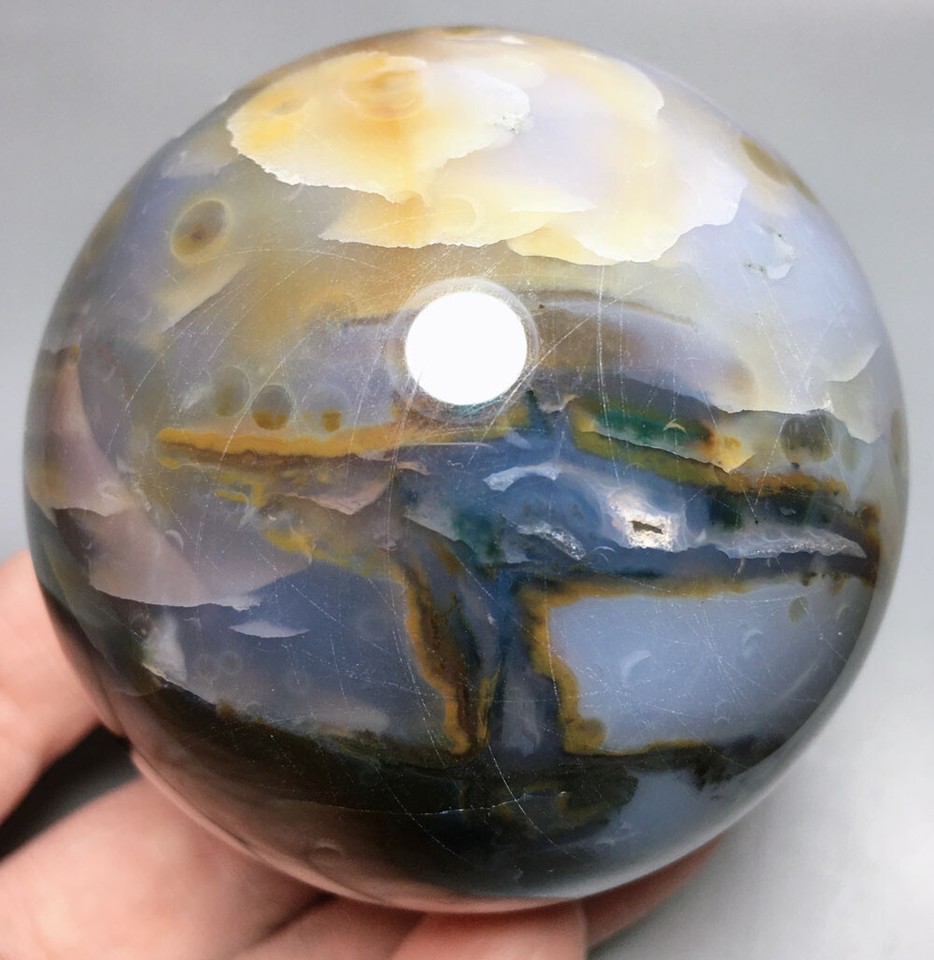 489g NATURAL ocean jasper sphere QUARTZ CRYSTAL sphere HEALING | eBay
