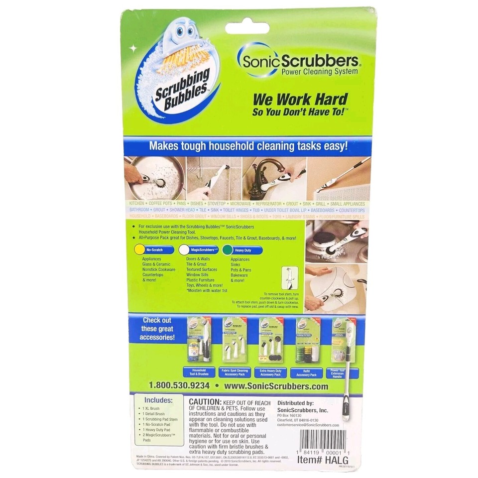 Scrubbing Bubbles Accessory Pack Sonic Scrubbers 3 Brushes 4 Scrubbing Pads NEW | eBay