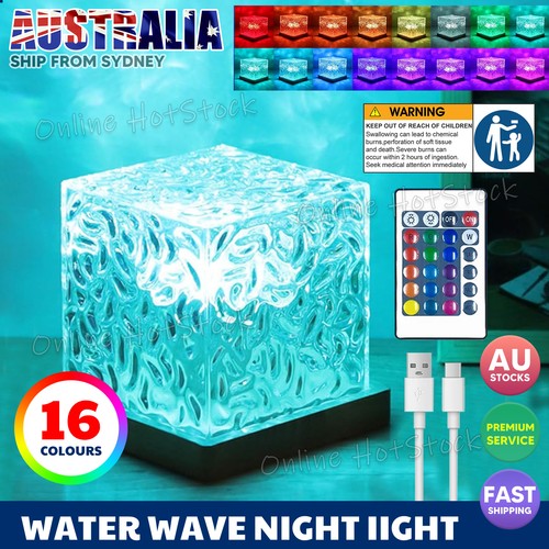 Cube Northern Lights Water Wave Night Light Remote LED Atmosphere Lamp ...
