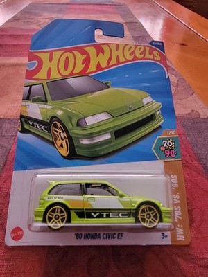 Hot Wheels ’90 Honda Civic EF Green VTEC 2025 #28/250 HW 70s vs 90s 1/ ...
