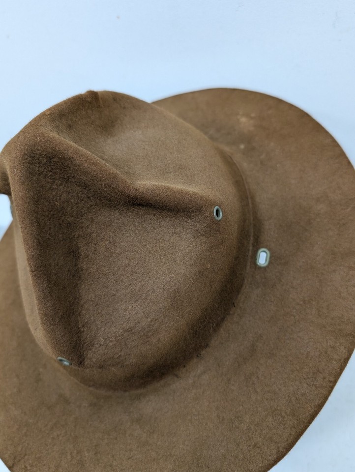Antique WW1 Army Campaign Hat / Baden Powell Boy Scout Master Cap FELT ...