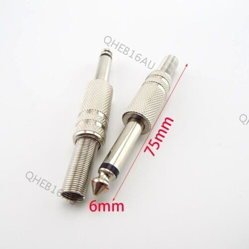 6.35mm 1/4" Mono Male Jack Plug Solder Audio Video Speaker Cable ...