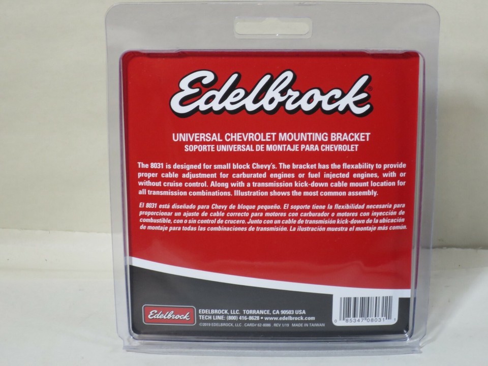 Edelbrock 8031 Throttle/Kickdown Bracket Chevy Big/Small Block w ...