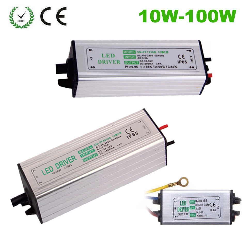 LED Transformer 10/20W/30/50W/70/100W Power Supply Outdoor Waterproof ...