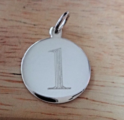 Sterling Silver 18mm Number 1 One 1st Birthday Anniversary Engraveable ...