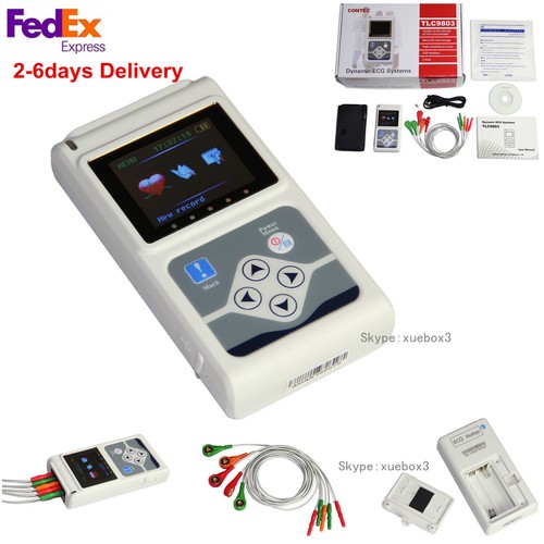 US 3-lead 24hour Holter Monitor ECG/EKG System Machine,pacemaker ...
