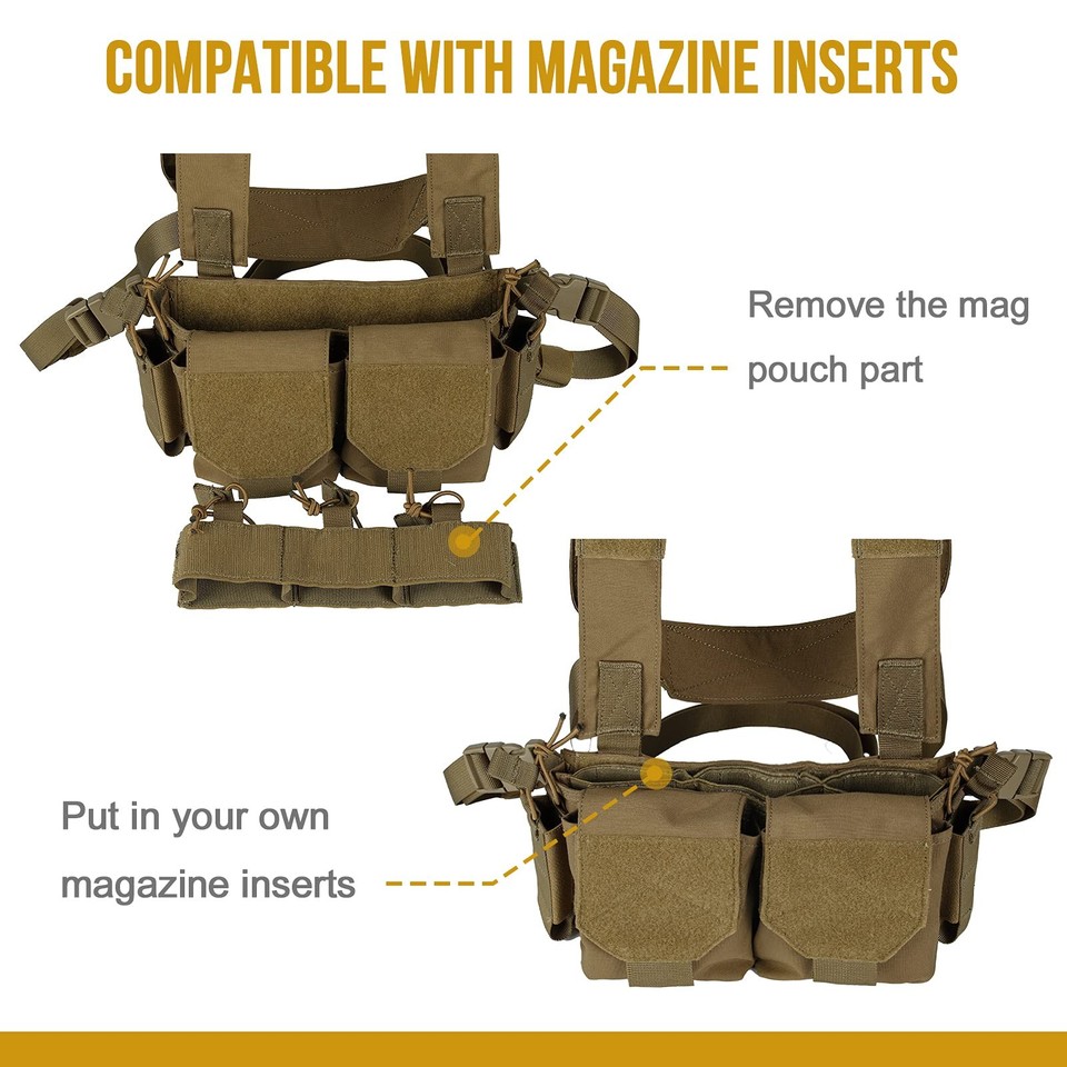 Tactical Chest Rig, Adjustable&Detachable Molle Chest Rigs 738260656094 ...