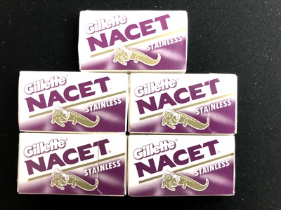 25 Gillete NACET Stainless Double Edge Razor Blades for Shaving Made In ...