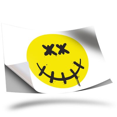1 x Vinyl Sticker A3 - Yellow Dead Smiley Face Logo #4633 | eBay UK