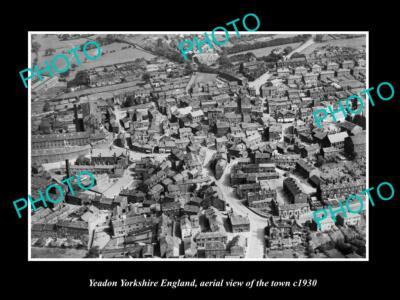 OLD 8x6 HISTORIC PHOTO OF YEADON YORKSHIRE ENGLAND TOWN AERIAL VIEW ...