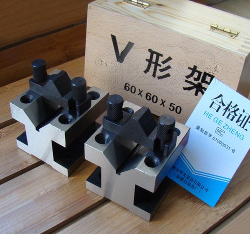 1 Pair V Blocks & Clamp Tool Gauge V-Blocks Set Workholding 60*60*50mm ...