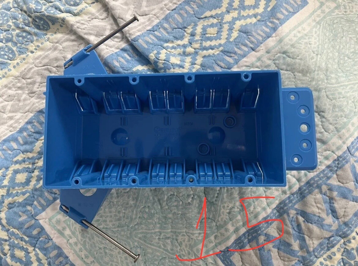 15 - Blue 4-Gang New Work Electrical Box with Non-Metallic Switch and ...