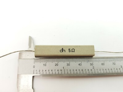 4 X CEMENTED CERAMIC RESISTOR 5 OHM 10W DH AXIAL NOS (New Old Stock ...