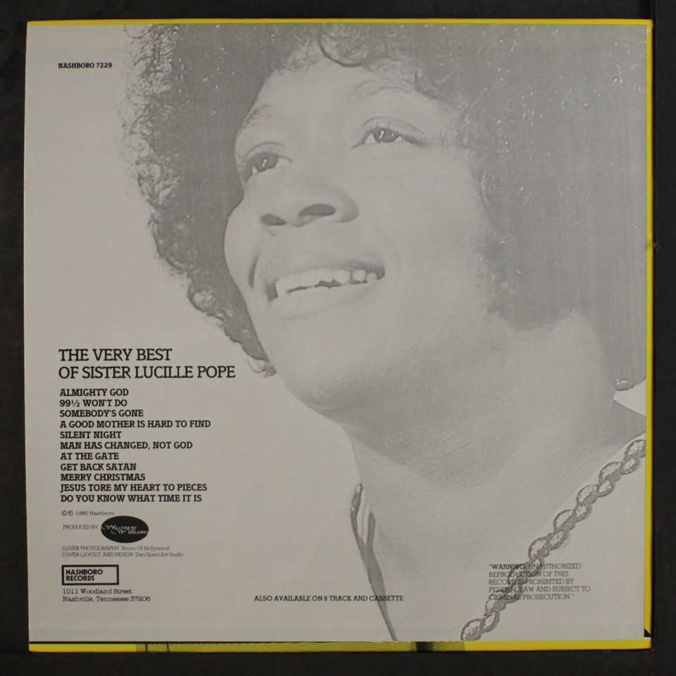 SISTER LUCILLE POPE: the very best of NASHBORO 12" LP 33 RPM | eBay