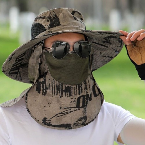 360 Degrees Protection Agricultural Work Hat Wide Brim Beach Cap Unisex ...