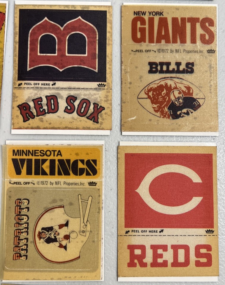 1968-1972 Fleer Baseball & Football Team Logos Cloth Stickers / Patches ...