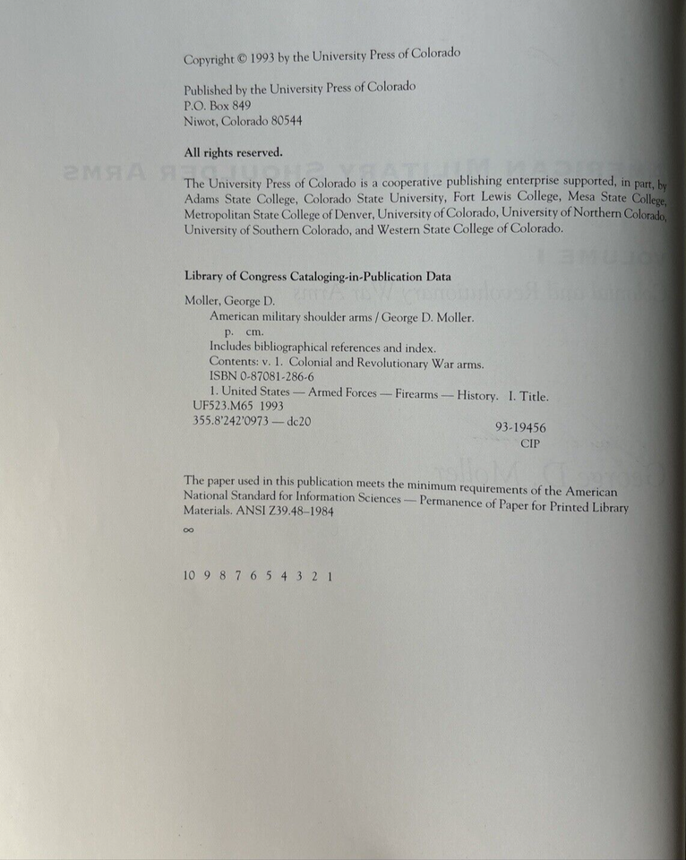 American Military Shoulder Arms, Volume I Signed by George Moller 1993 HC/DJ | eBay