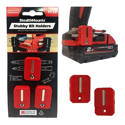 Stealth Mounts RED Stubby Bit Holder for Milwaukee M18 | eBay UK