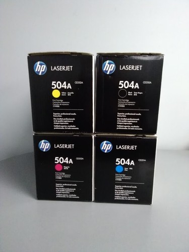 HP 504A CE250A, CE251A, CE252A, CE253A Toner Set LaserJet CM3525 ...