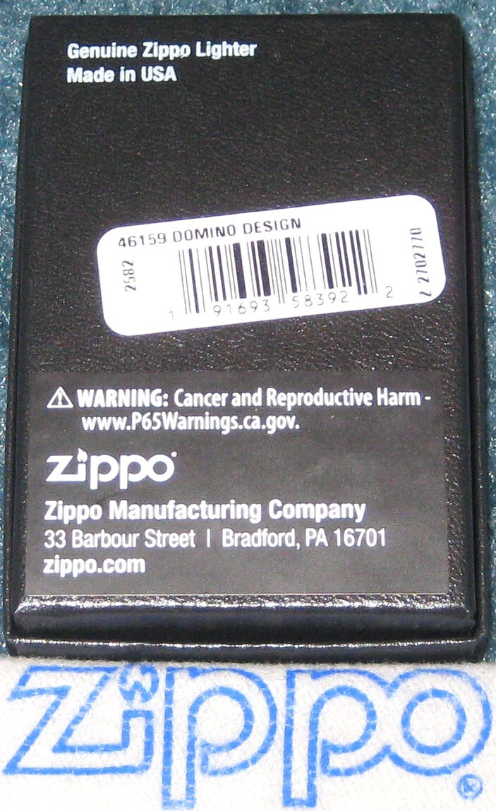 ZIPPO GAMING Lighter DOMINO DESIGN 46159 NEW Matte Color 540 MINT IN BOX