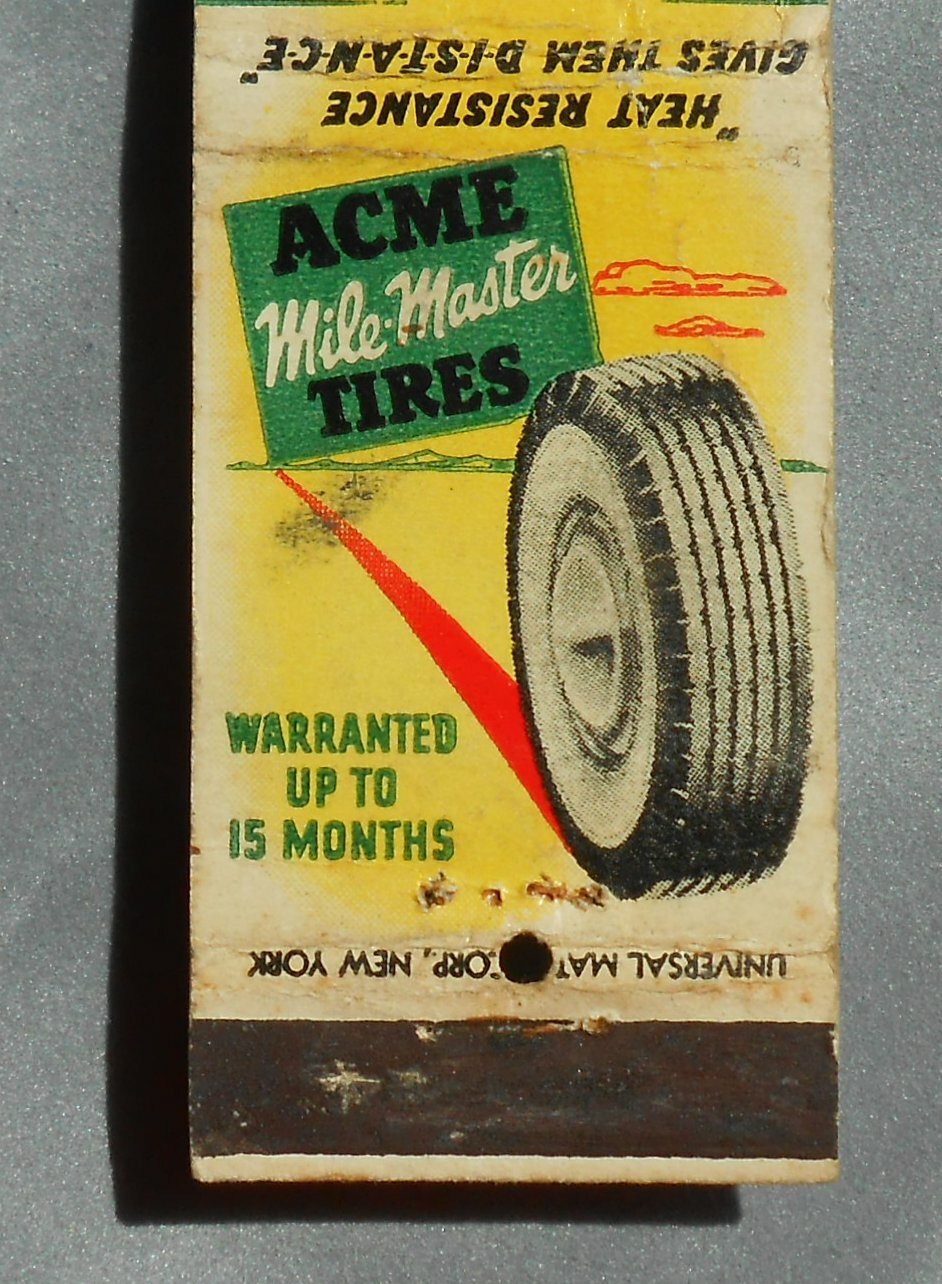 1941 Dated Acme Tires Cities Service Gas Ralph's Phone 3294 Austin MN ...