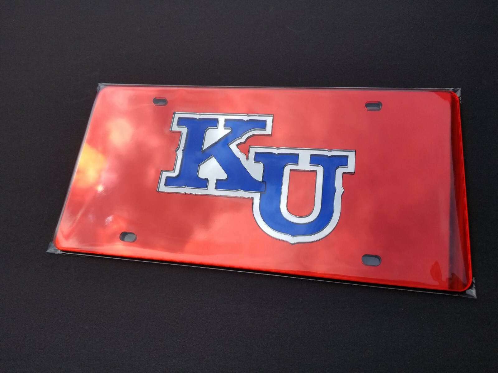 KU UNIVERSITY OF KANSAS Laser Cut Acrylic License Plate ON Thick ABS ...