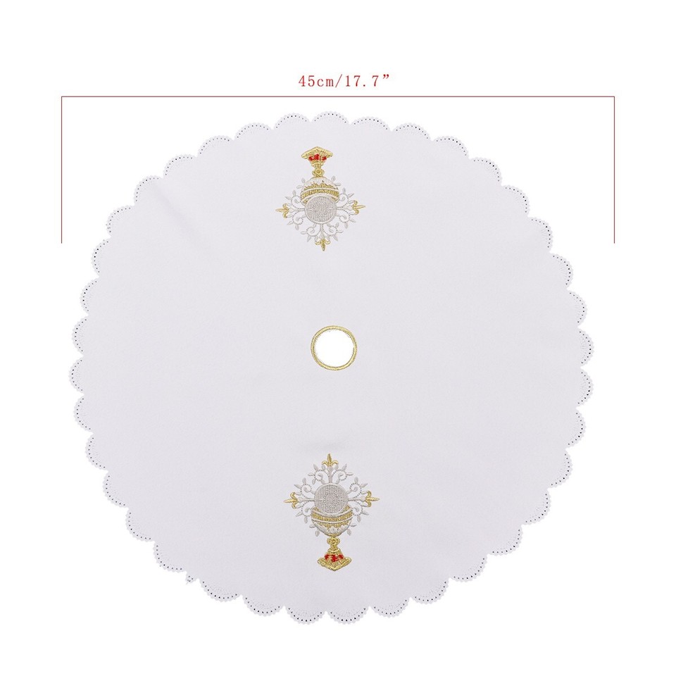 Church Clergy Mass Altar Cloth Round Chalice Pall with Holy Grail ...