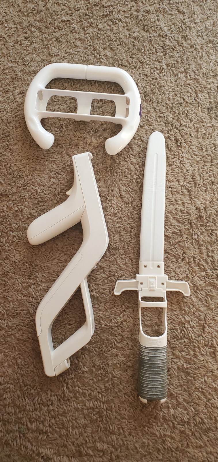 Nintendo WII ATTACHMENTS set Of 3 Sword, Shooter, and Steering Wheel | eBay