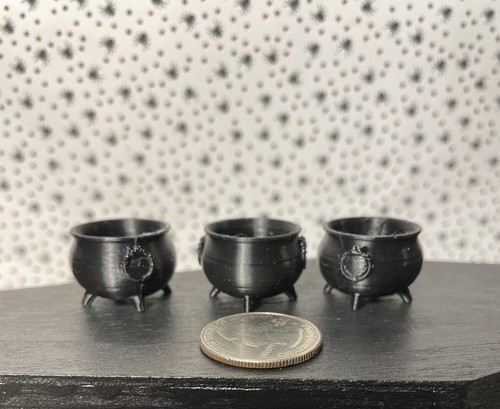 3 MINIATURE WITCH CAULDRONS HALLOWEEN HAUNTED HOUSE | eBay