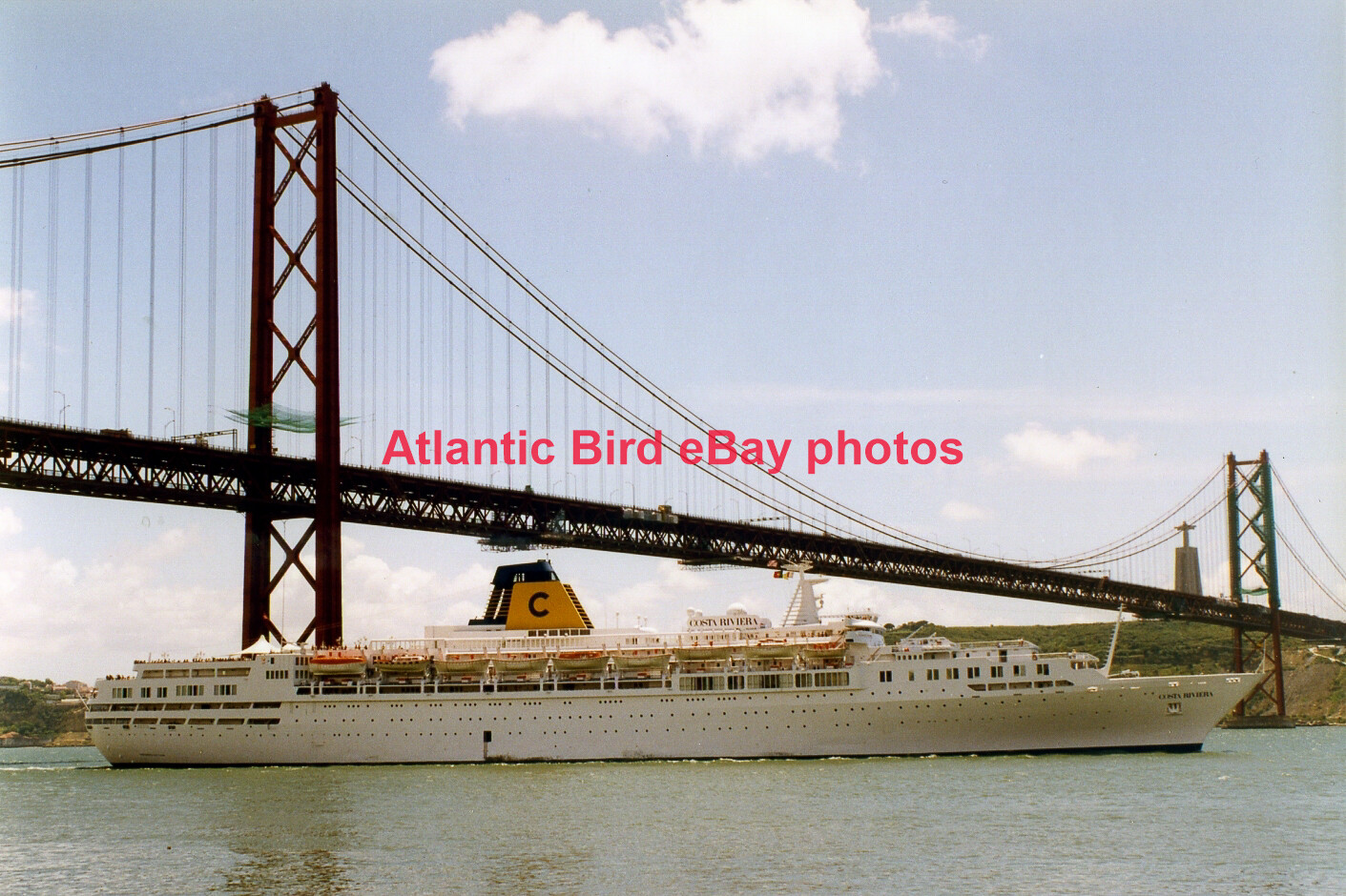 Italian cruise ship COSTA RIVIERA of 1984 - original photo at Lisbon in ...