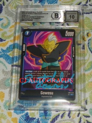 Garrett Schenck Dragon Ball Fusion World Gowasu Signed Card 10 Auto BAS ...