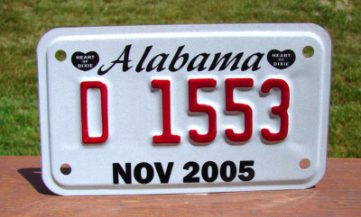 2005 Alabama MOTORCYCLE DEALER License Plate NOS (RANDOM PLATE#) | eBay