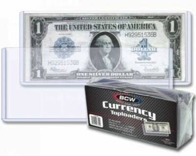 25 RIGID CURRENCY Topload Holder Regular Bill Bank Note Display BCW ...