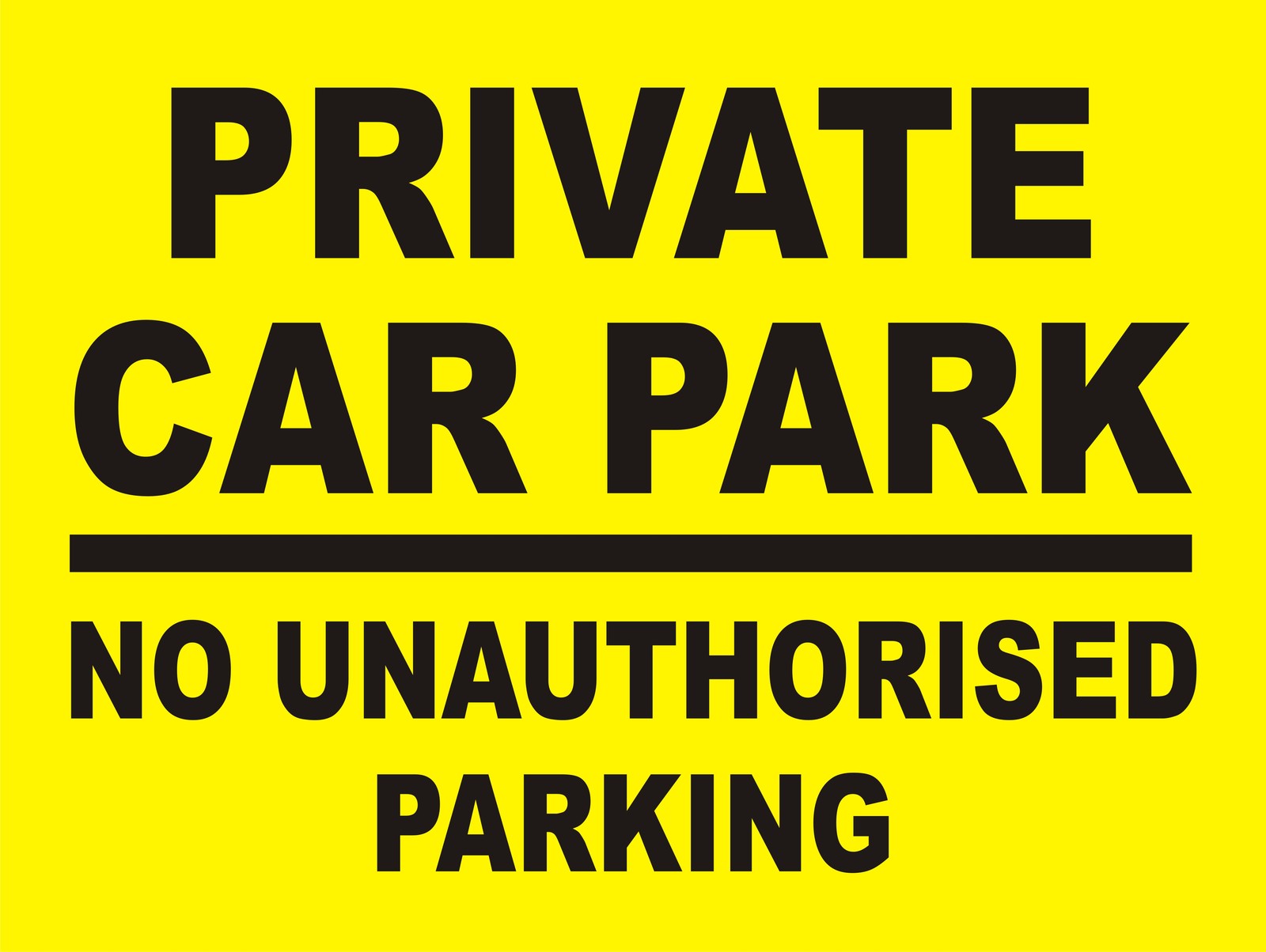 PRIVATE CAR PARK NO UNAUTHORISED PARKING SIGN - LARGE 600mm x 400mm | eBay