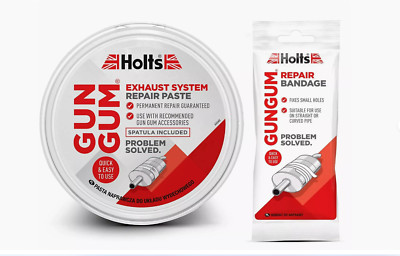 HOLTS GUN GUM EXHAUST SILENCER REPAIR PASTE & BANDAGE DIY KIT GUNGUM ...