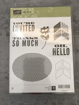 STAMPIN UP OH HELLO STAMP SET - RARE RETIRED SALE ENDS MIDNIGHT SUNDAY ...