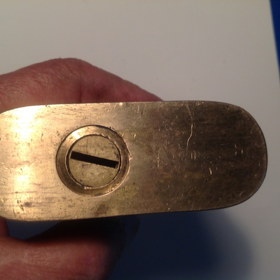 VERY LARGE VINTAGE "YALE" BRASS PADLOCK 4" TALL-3 Inches Wide-Weighs 2 ...