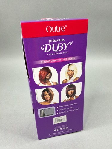 8" #1 Jet Black Duby Bob Human Hair Extensions Outre Weft Sew in or ...