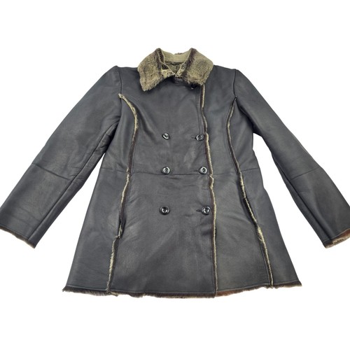 Vakko Elements Women's Shearling Sheepskin Leather Coat Jacket S Made ...