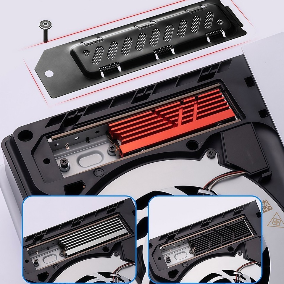 Aluminum SSD Shield for PS5 Slim/Pro with Teardrop Vent Design for ...