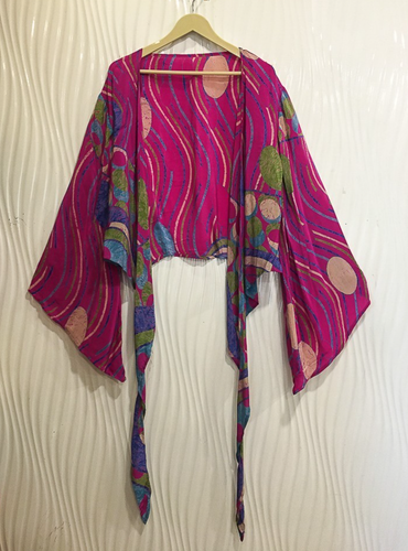 Seta Wrap Top Cravatta Camicetta Boho Aderente Vestito Bambina Donna ...