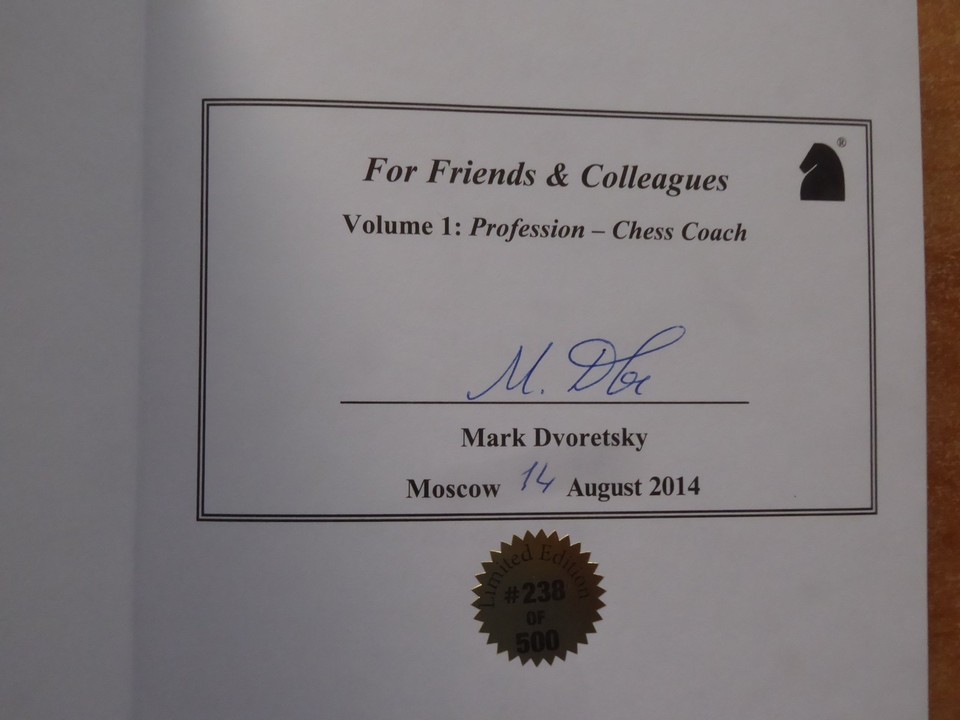 Mark Dvoretsky: Profession Chess Coach limitiert nummeriert signiert ...