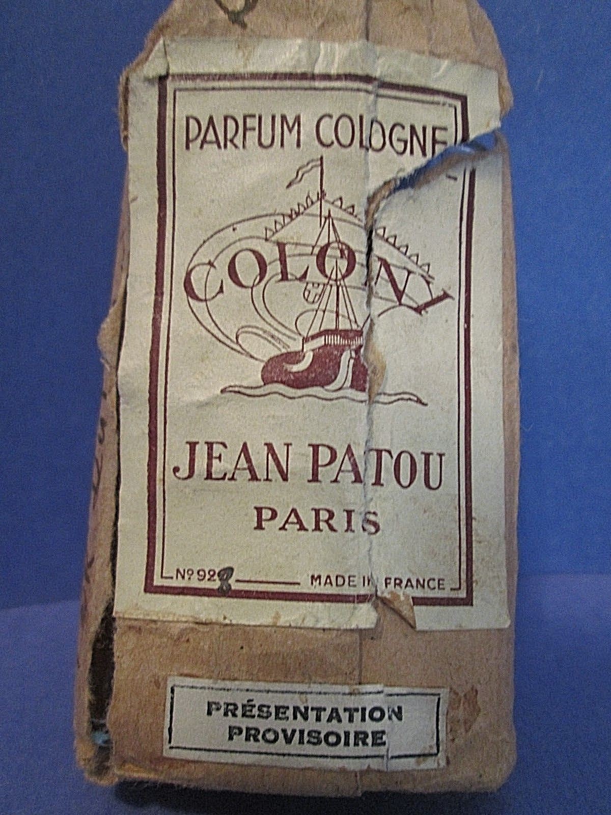Colony Jean Patou Parfum Cologne 1936 Vintage Perfume Bottle Paper ...