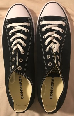 Converse M9166 Classic Canvas All Star Low Top Black/White - Men 13 ...