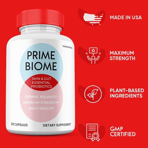 Prime Biome Supplement for Healthy Skin and Gut, Advanced Max Strength ...
