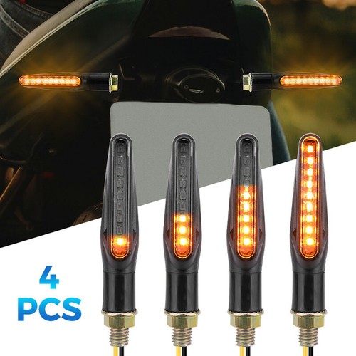 4Pc Motorcycle Turn Signal Light Waterproof Amber Indicator Blinker ...