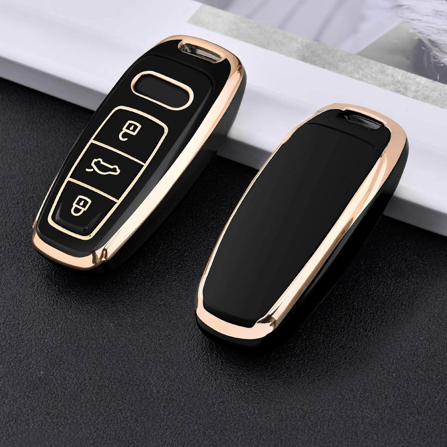 Key Case Suitable for Audi, Car Key Case for A6L A6 A7 A8 Q7 Q8 E-Tron ...