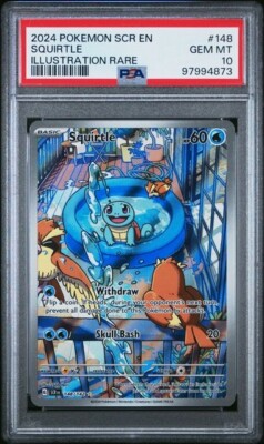 PSA 10 GEM MINT Squirtle 148/142 AR Stellar Crown SCR Pokemon Alt Art ...